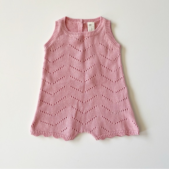H&M | One Pieces | Hm Baby Girl Pointelle Knot Romper | Poshmark
